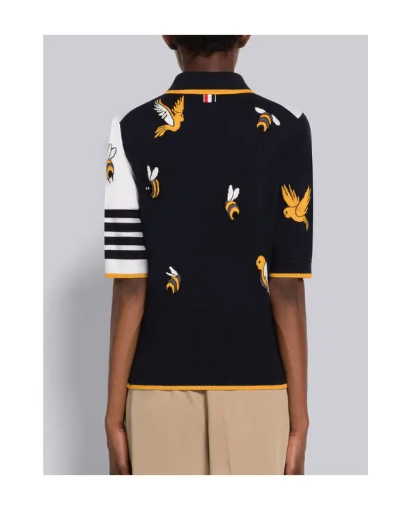 Thom Browne Embroidered Polo Top