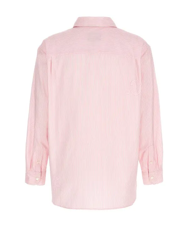 A.p.c. Striped Logo Embroidered Button-up Shirt