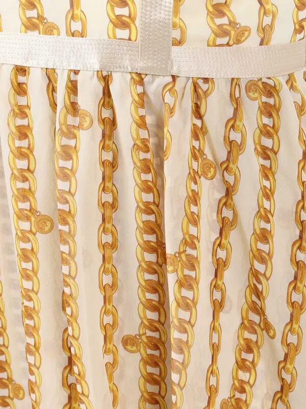Versace Chain Print Tiered Dress