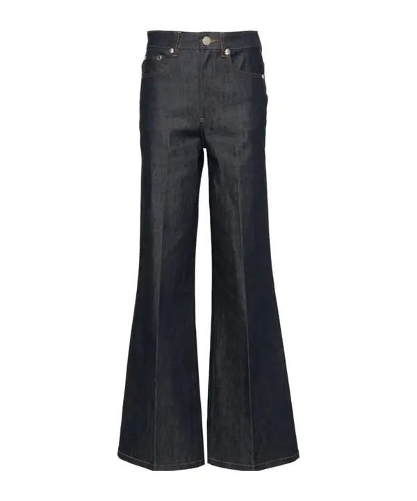 A.p.c. High-waisted Flared Jeans With Contrast Stitching