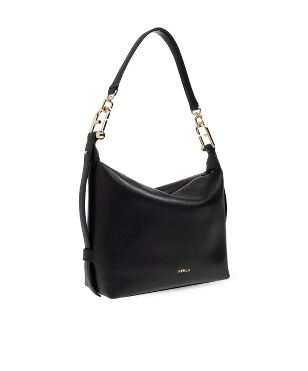 Furla Small Tonie Chain-detail Leather Tote Bag - Black