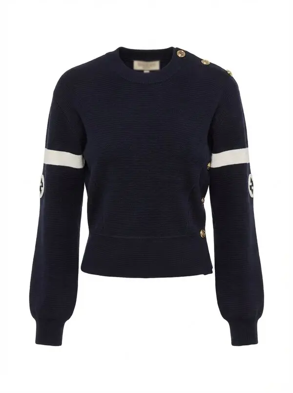 Gucci Interlocking G Crewneck Jumper With Contrasting Stripes