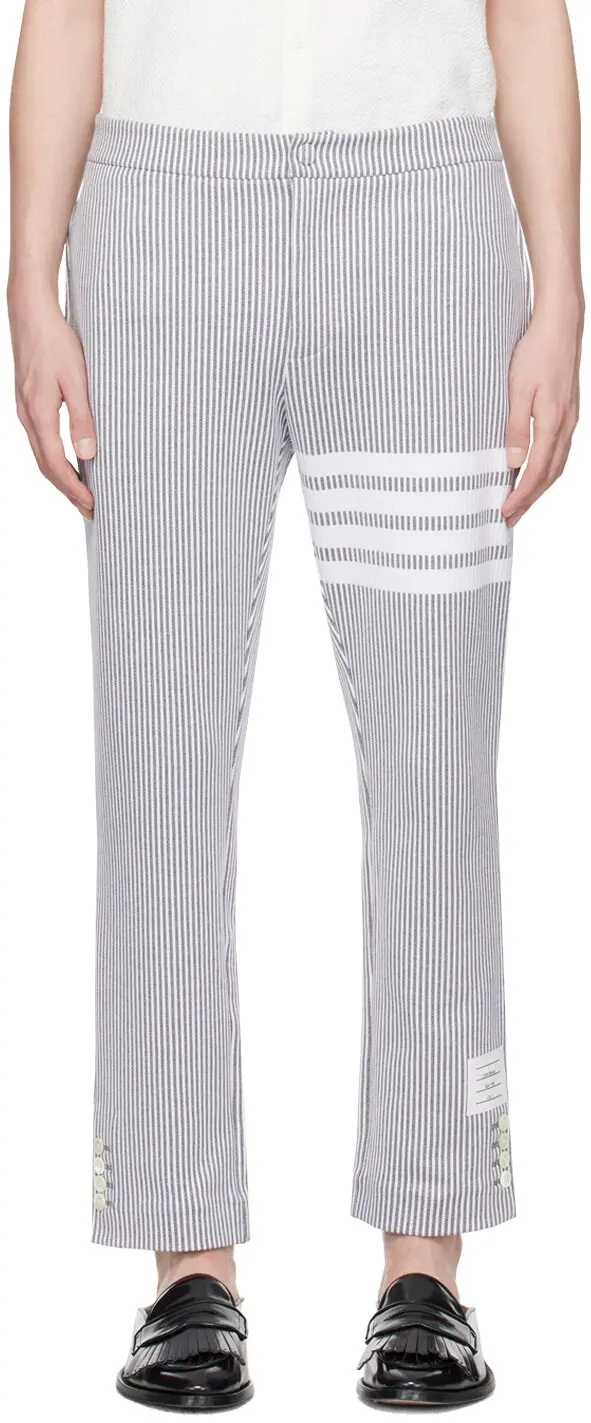 Thom Browne 4-bar Seersucker Tailored Trousers