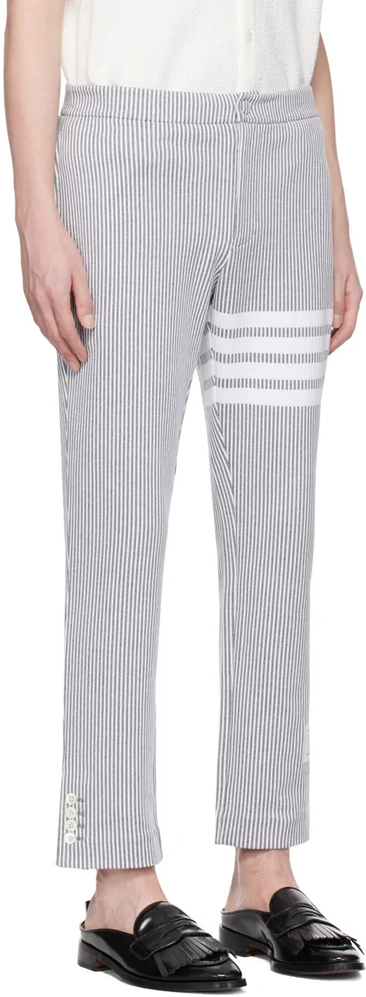 Thom Browne 4-bar Seersucker Tailored Trousers