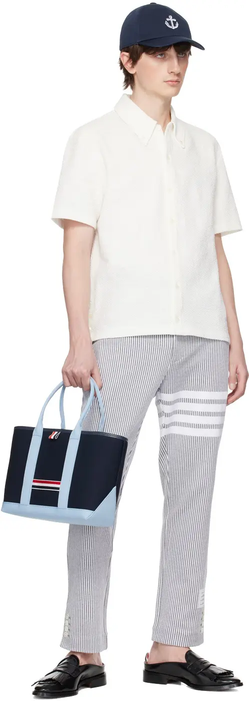 Thom Browne 4-bar Seersucker Tailored Trousers