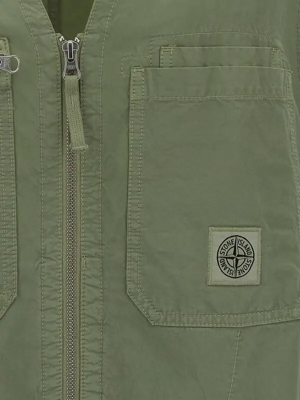 Stone Island Logo-patch Twill Weave Waistcoat