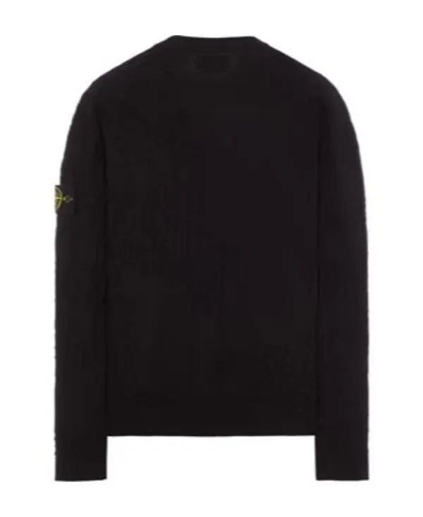 Stone Island Compass Motif Crew Neck Jumper - Black