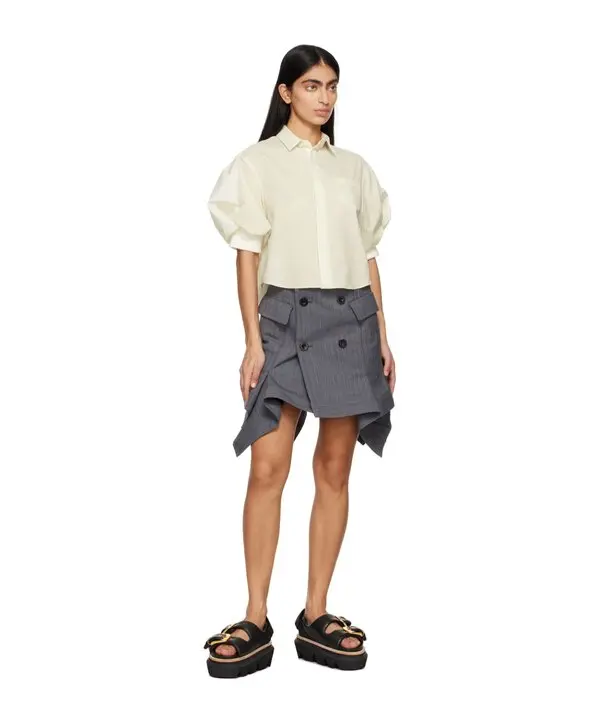 Sacai Pinstriped Wrap Skirt