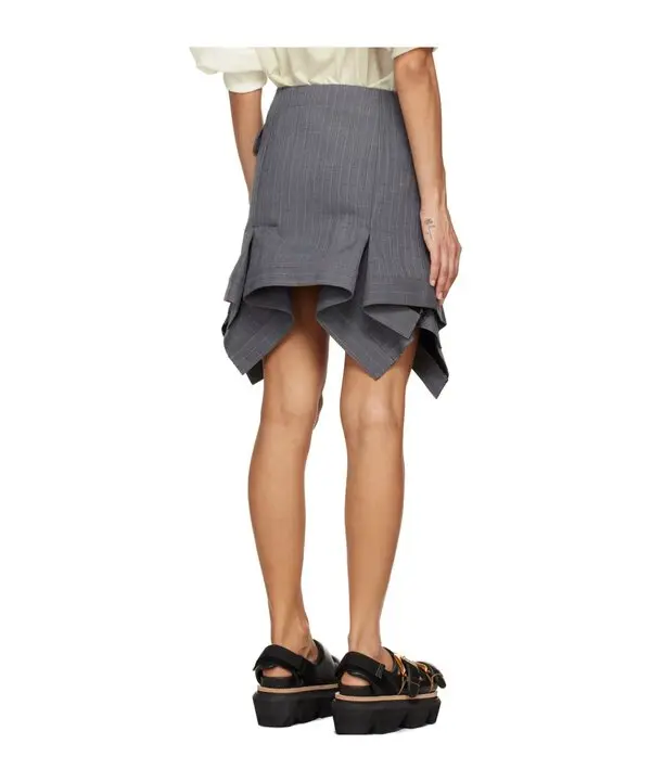 Sacai Pinstriped Wrap Skirt