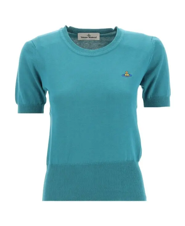 VIVIENNE WESTWOOD Orb Embroidered Knitted Top