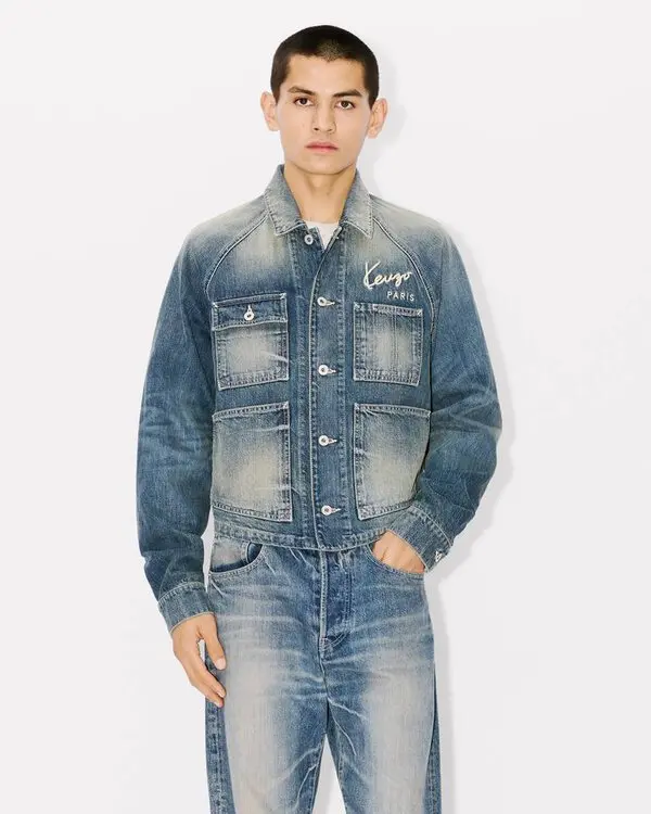 Kenzo Trucker Jacket With Embroidered Logo