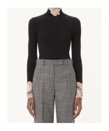 Valentino Garavani Lace Detailed Long-sleeved Jumper