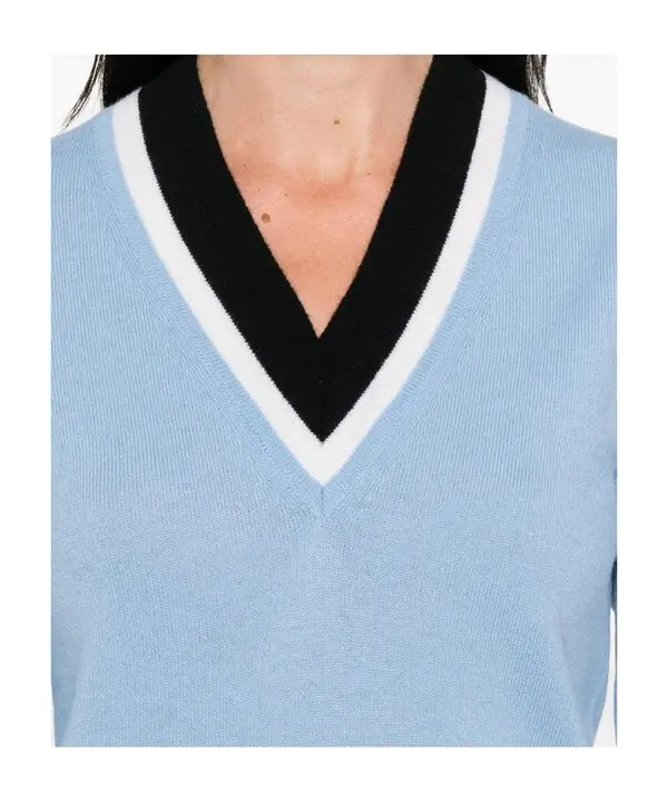 Marni V-neck Wool Sweater - Iris Blue