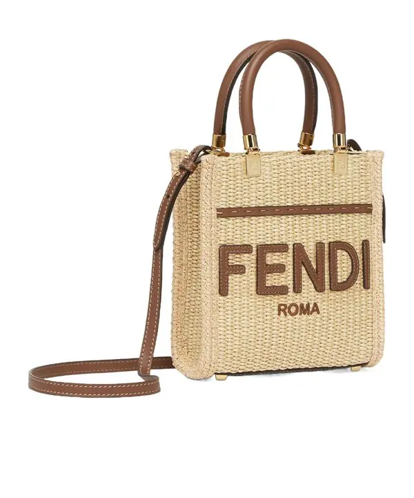 Fendi Sunshine Mini Tote Bag - Light Brown