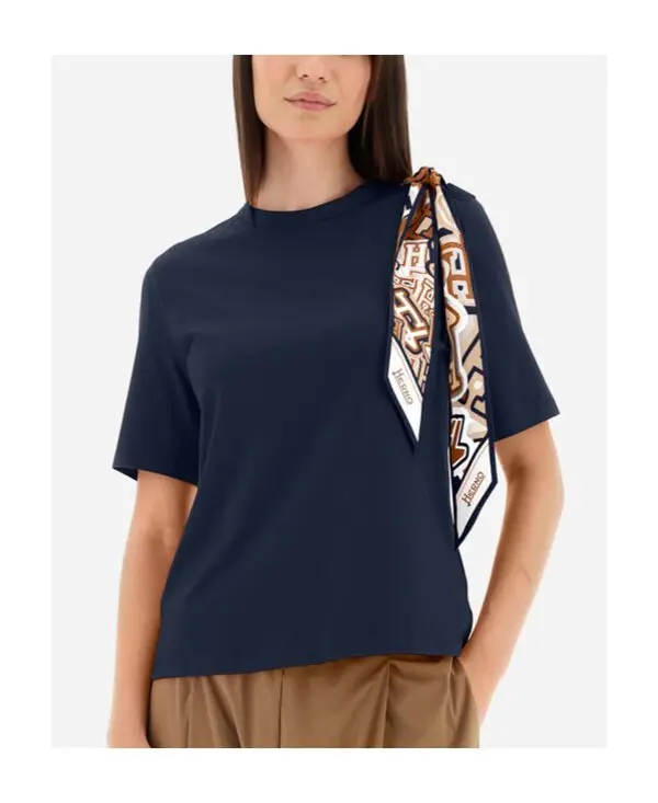 Herno Short-sleeve T-shirt With Scarf Detail