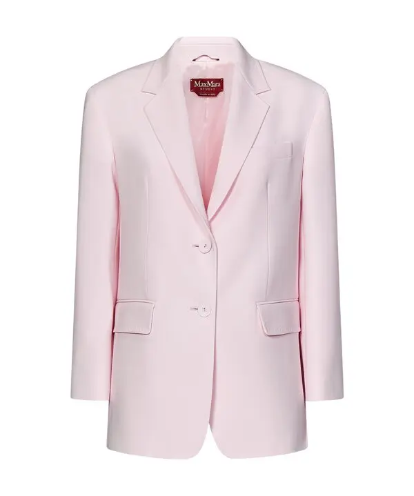 Max Mara Tailored Suit Set With Notch Lapel Blazer And Straight Leg Trousers