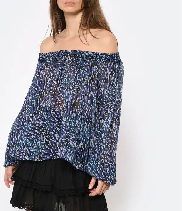 Isabel Marant Étoile Multicolor Print Long Sleeve Blouse