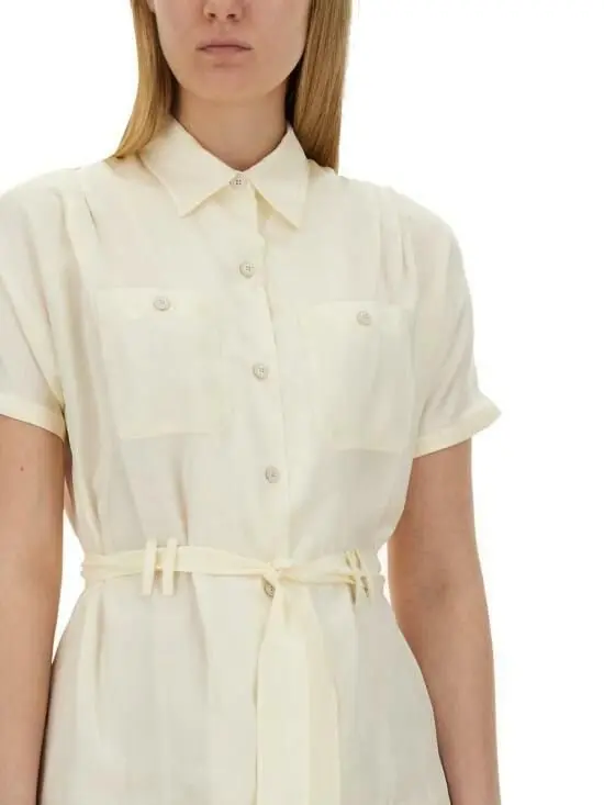 A.p.c. Twill Short-sleeved Shirt Dress - No