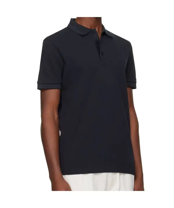 Hugo Boss Logo Embroidered Short-sleeved Polo Shirt - Black