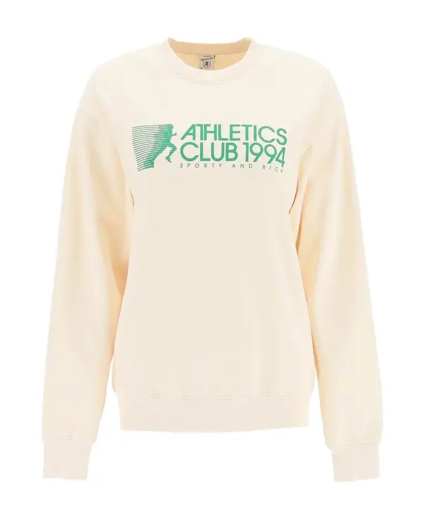 SPORTY  RICH Sporty & Rich "athletics Club 1994" Printed Cotton Sweater