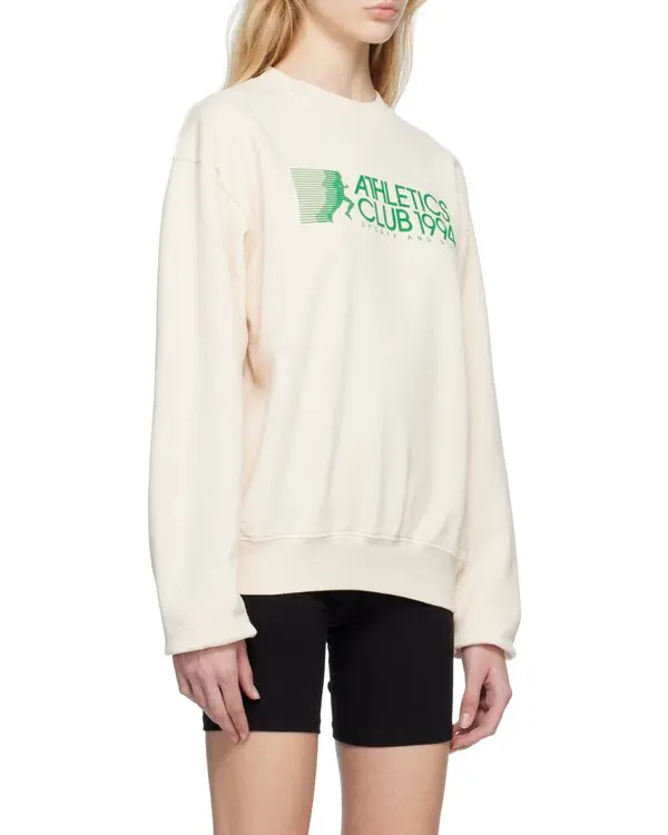SPORTY  RICH Sporty & Rich "athletics Club 1994" Printed Cotton Sweater