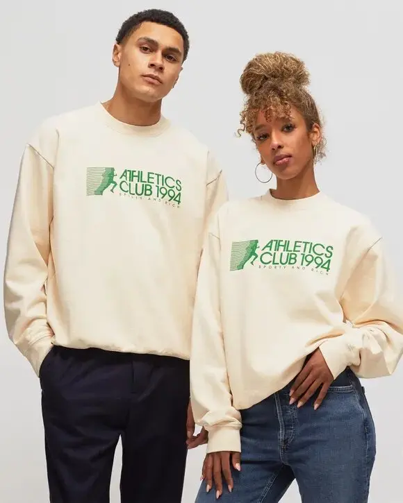 SPORTY  RICH Sporty & Rich "athletics Club 1994" Printed Cotton Sweater