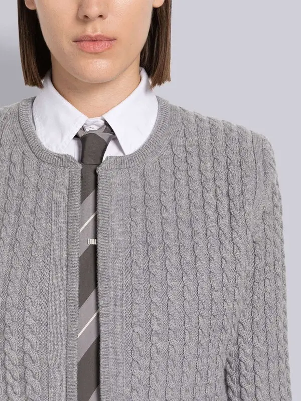 Thom Browne Cable Knit Open Front Cardigan