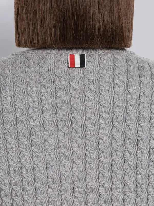 Thom Browne Cable Knit Open Front Cardigan