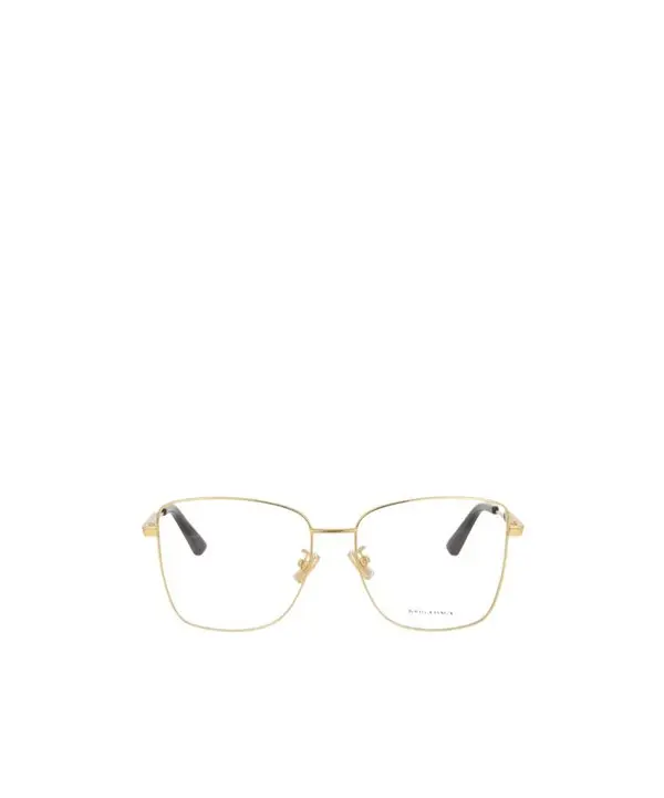 Bottega Veneta Rectangle Frame Gold Tone Eyeglasses