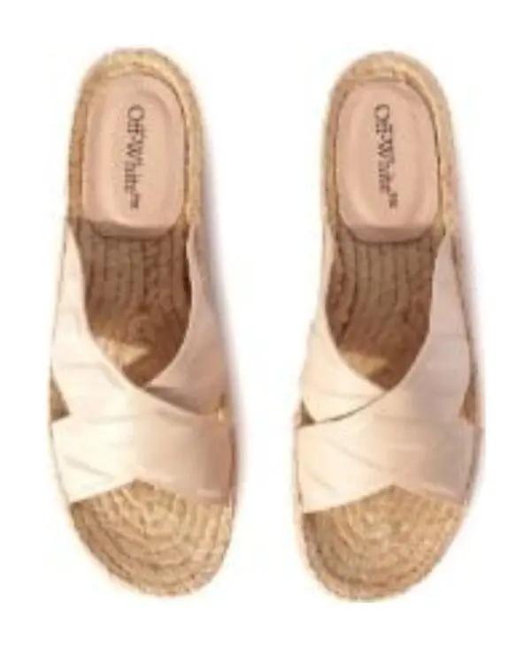 Off-White Diag Leather Criss-cross Espadrilles