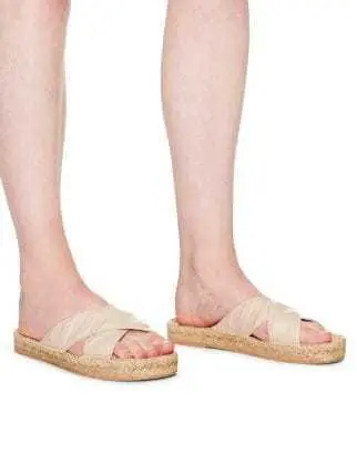 Off-White Diag Leather Criss-cross Espadrilles