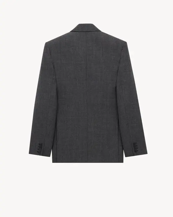 Saint Laurent Wool Double-breasted Peak Lapel Jacket - No