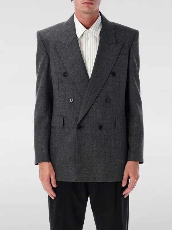 Saint Laurent Wool Double-breasted Peak Lapel Jacket - No