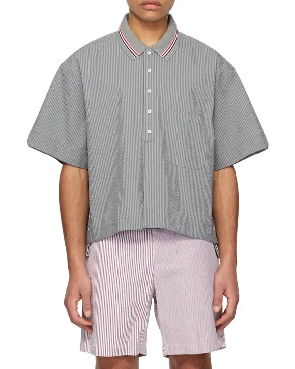 Thom Browne Rwb-stripe Striped Shirt