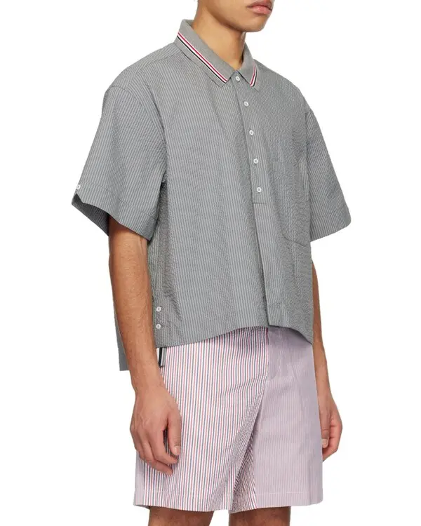 Thom Browne Rwb-stripe Striped Shirt