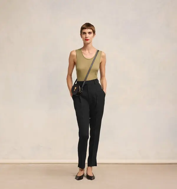 Ami High Waist Cigarette Trousers
