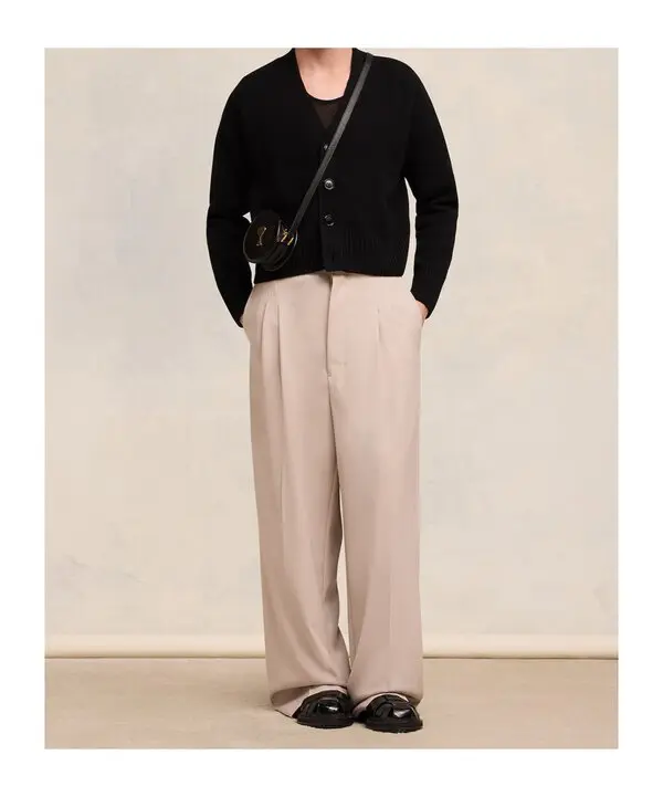 Ami V-neck Cardigan With Embroidered Logo