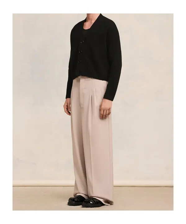 Ami V-neck Cardigan With Embroidered Logo