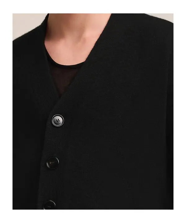 Ami V-neck Cardigan With Embroidered Logo