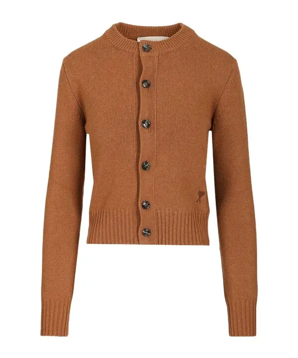 AMI Paris De Coeur Wool Cardigan