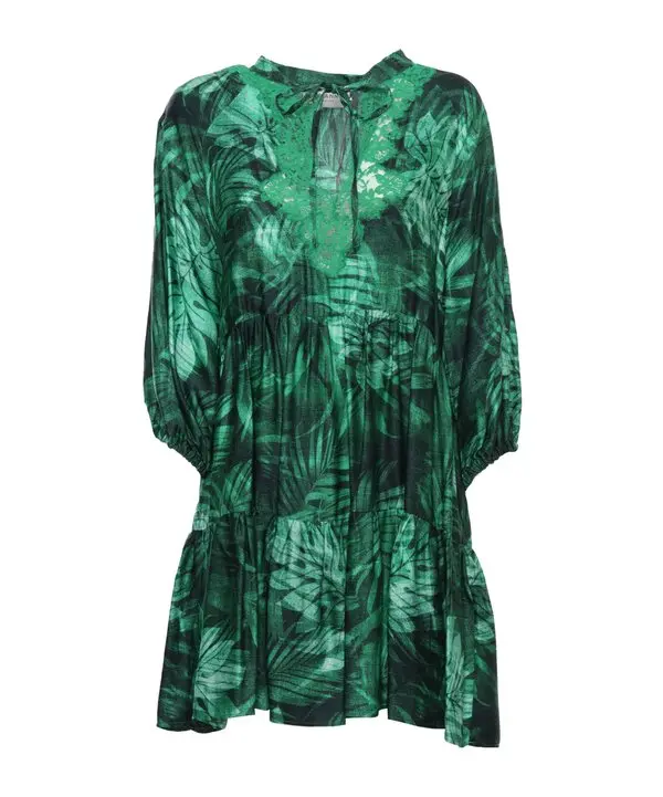 Ermanno Scervino Leaf Printed Dress
