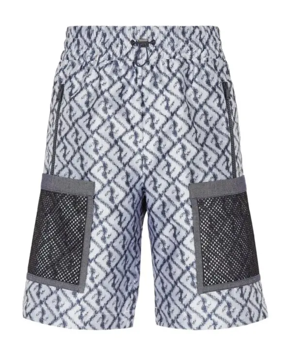 Fendi Ff Motif Drawstring Bermuda Shorts - Black