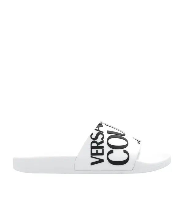 Versace Logo Embossed Slip-on Slides