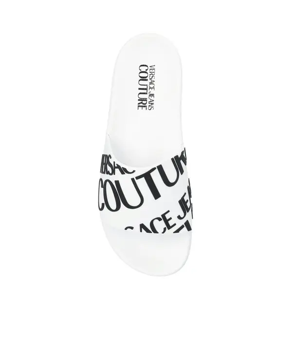 Versace Logo Embossed Slip-on Slides