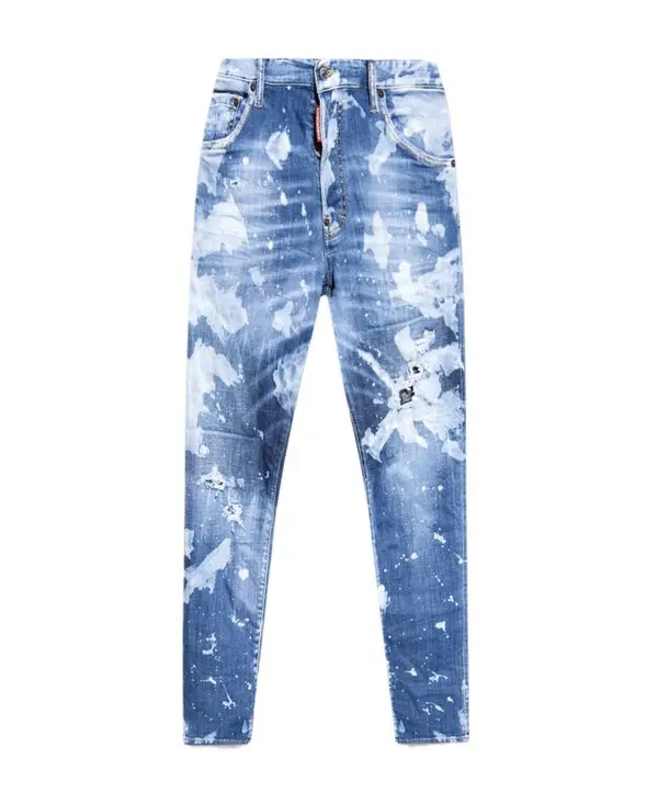Dsquared2 Paint-splatter Distressed Straight-leg Jeans