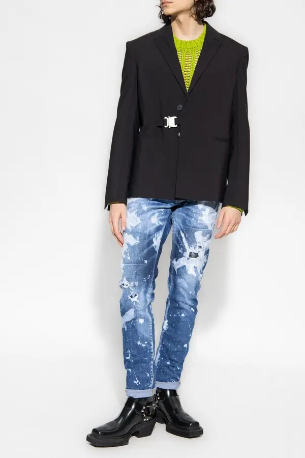 Dsquared2 Paint-splatter Distressed Straight-leg Jeans