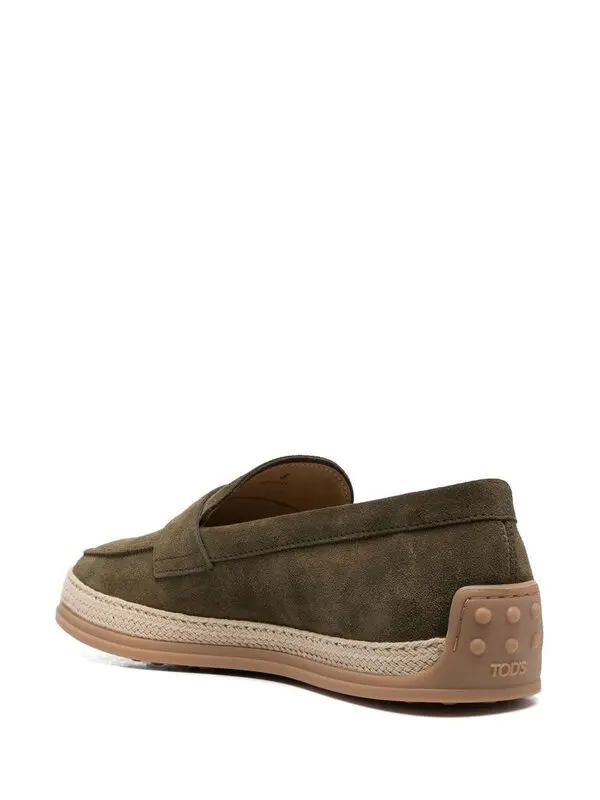 TOD'S Almond Toe Slip-on Loafers - Green