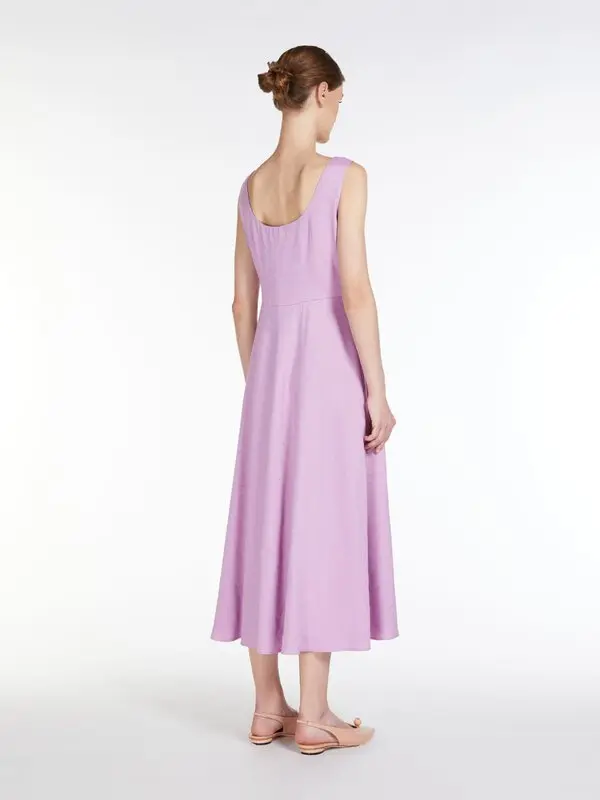 Max Mara Round Neck Midi Dress With Zipper