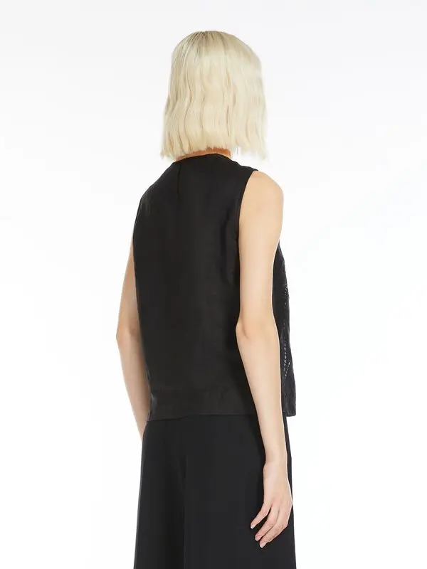 Max Mara Sleeveless Tropical Motif Vest