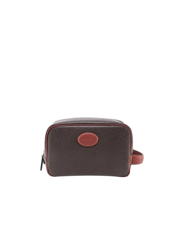 Mulberry Logo Patch Leather Wash Bag